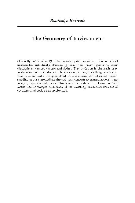 (PDF) The Geometry of Environment