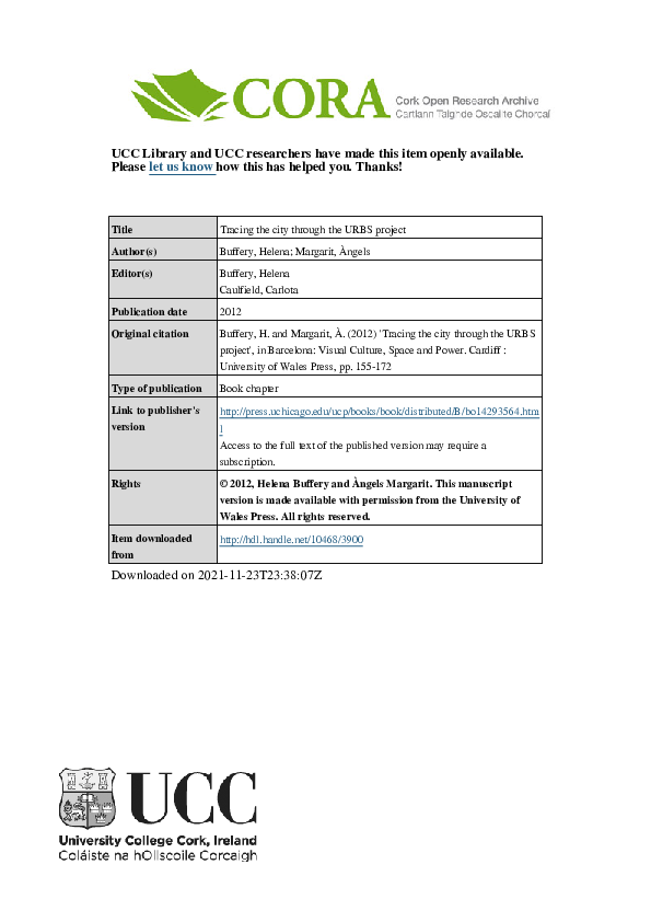 (PDF) Tracing the city through the URBS project