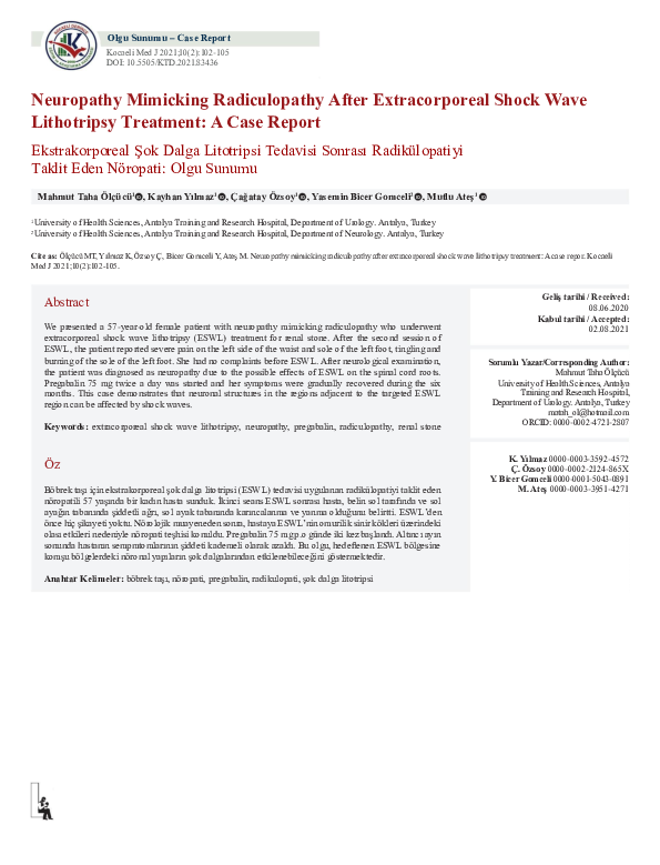 (PDF) Neuropathy Mimicking Radiculopathy After Extracorporeal Shock ...