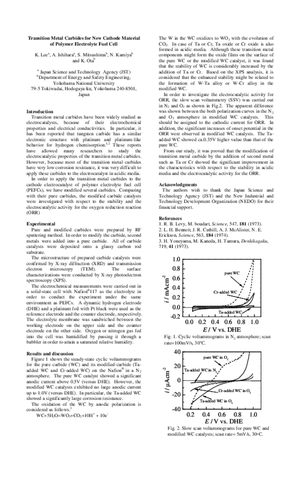 (PDF) Transition Metal Carbides for New Cathode Material of Polymer ...