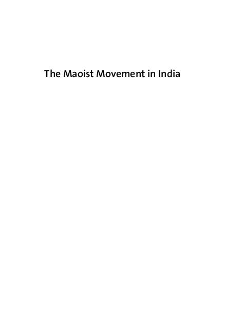 (PDF) The Maoist Movement in India