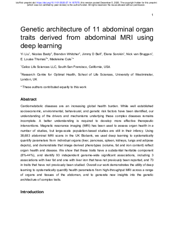 (PDF) Systematic quantification of health parameters from UK Biobank ...