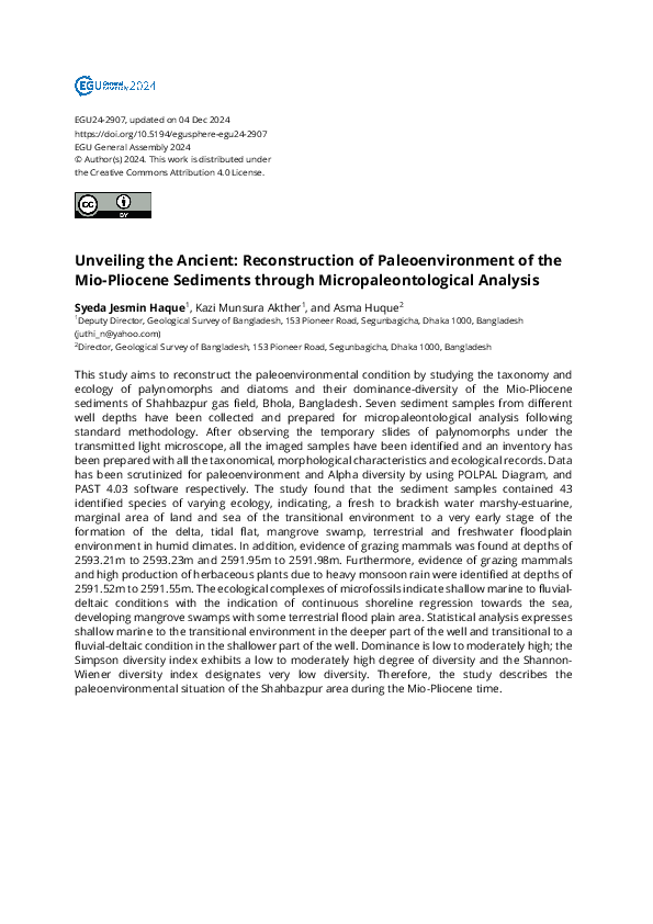 (PDF) Unveiling the Ancient: Reconstruction of Paleoenvironment of the ...