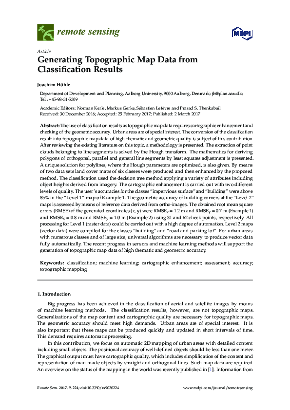 (PDF) Generating Topographic Map Data from Classification Results