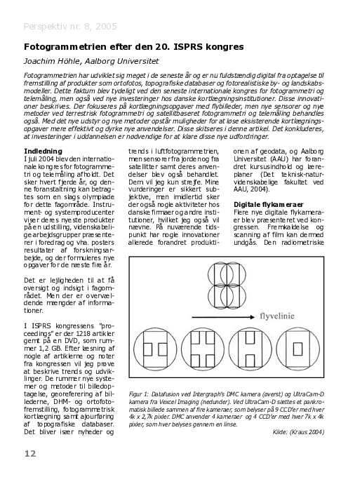 (PDF) Fotogrammetrien efter den 20. ISPRS kongres | Joachim Höhle ...