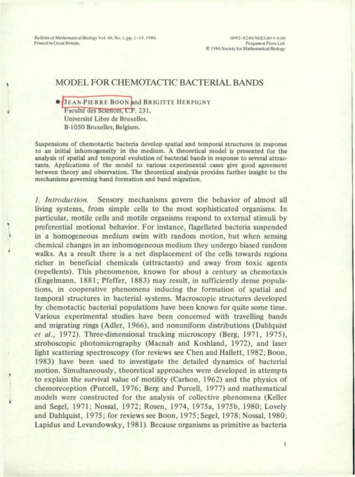 (PDF) Model for chemotactic bacterial bands