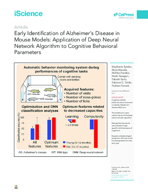 (PDF) Early identification of Alzheimer's disease in mouse models: Application of deep neural ...