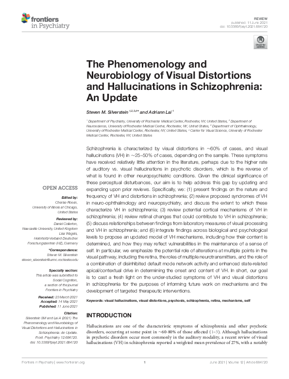 (PDF) The Phenomenology and Neurobiology of Visual Distortions and ...