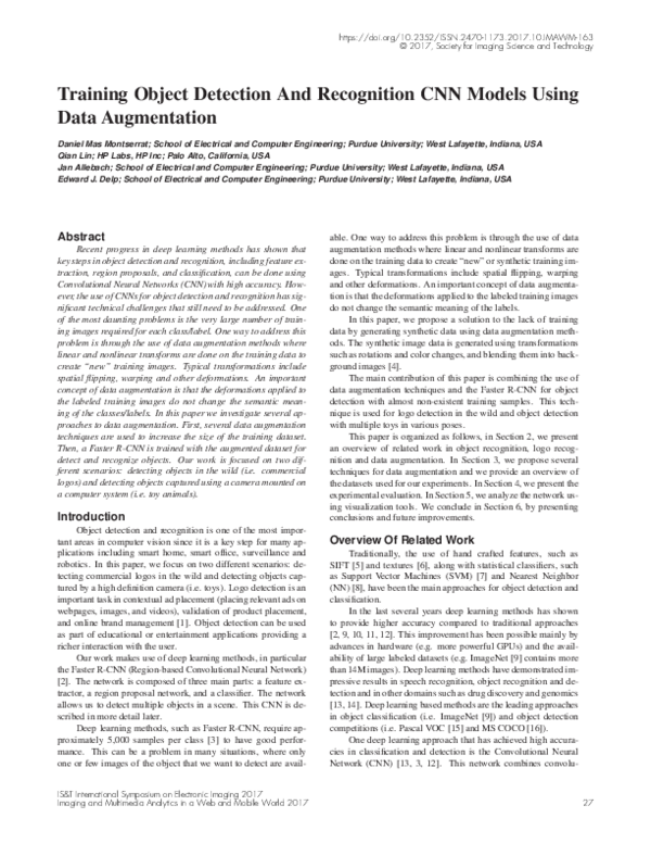(PDF) Training Object Detection And Recognition CNN Models Using Data ...