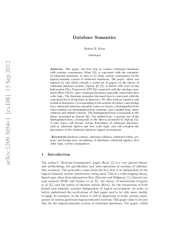 (PDF) Database Semantics