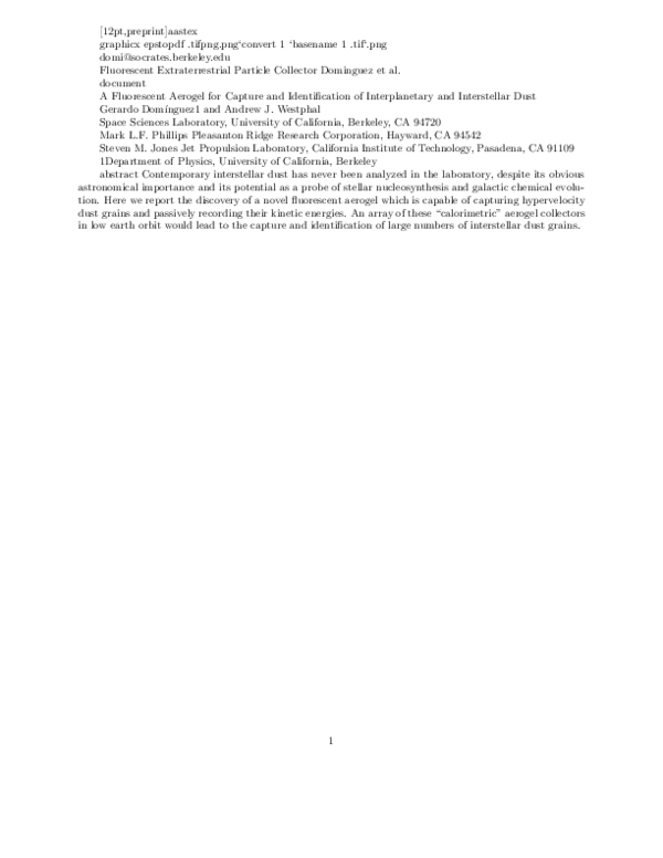 (PDF) A Fluorescent Aerogel for Capture and Identification of ...