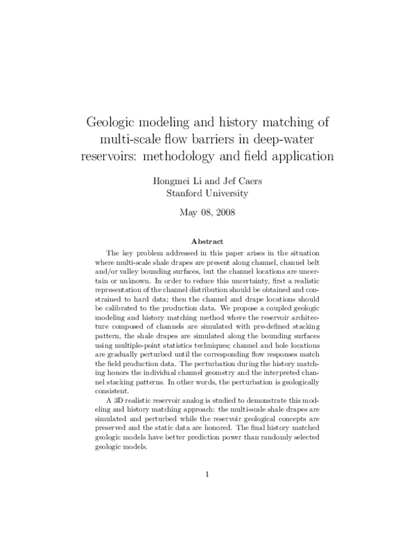 (PDF) Geologic modeling and history matching of multi-scale flow ...