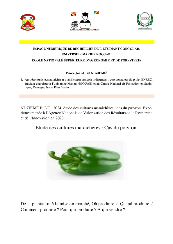 (PDF) Culture du poivron publication