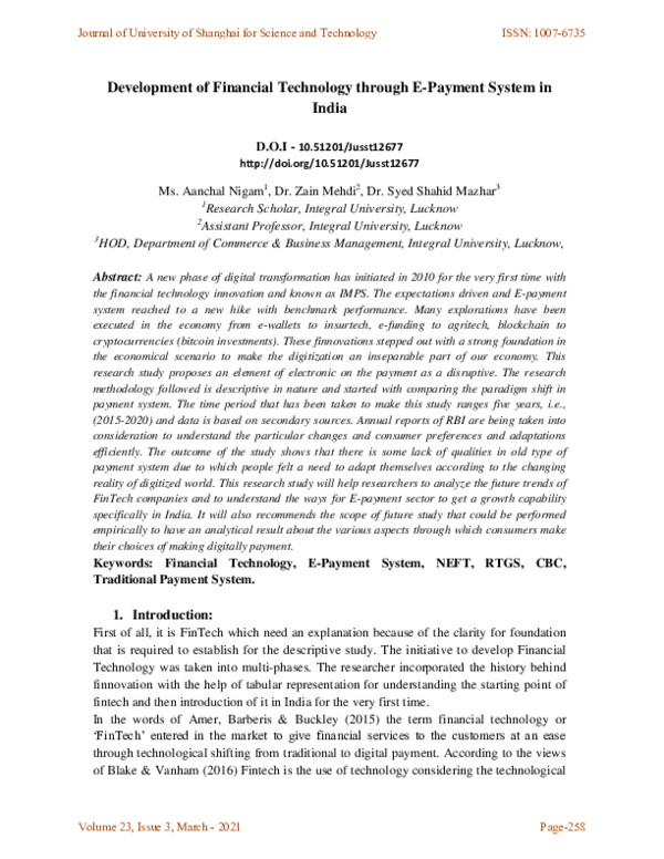 (PDF) Development of Financial Technology through E-Payment System in ...