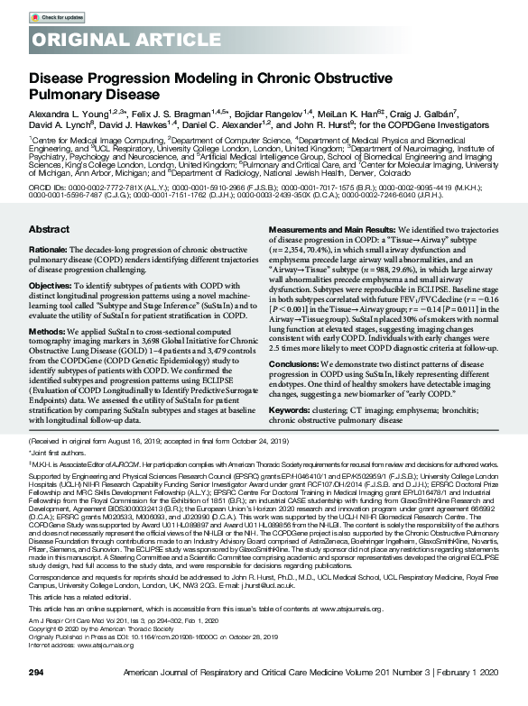 (PDF) Disease Progression Modeling in Chronic Obstructive Pulmonary Disease