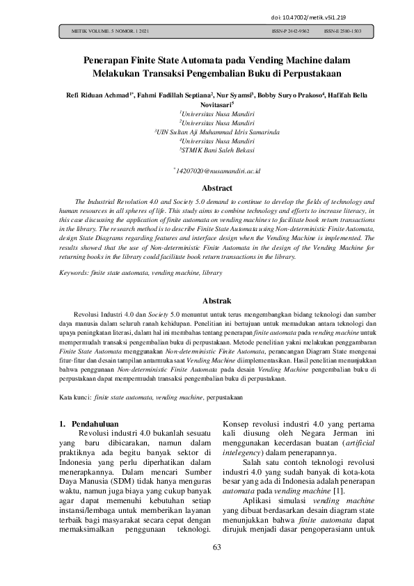 (PDF) Penerapan Finite State Automata pada Vending Machine dalam Melakukan Transaksi ...