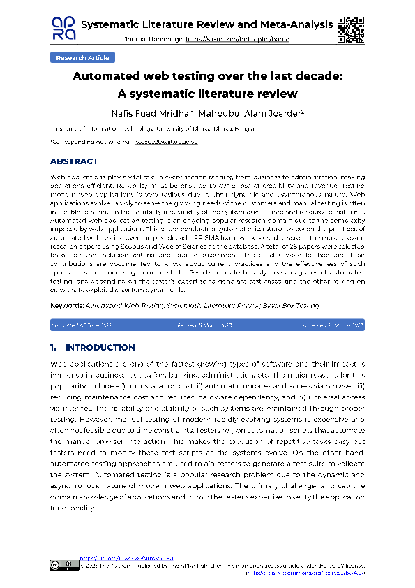 (PDF) Automated web testing over the last decade: A systematic ... (PDF) Automated web testing over the last decade: A systematic ...
