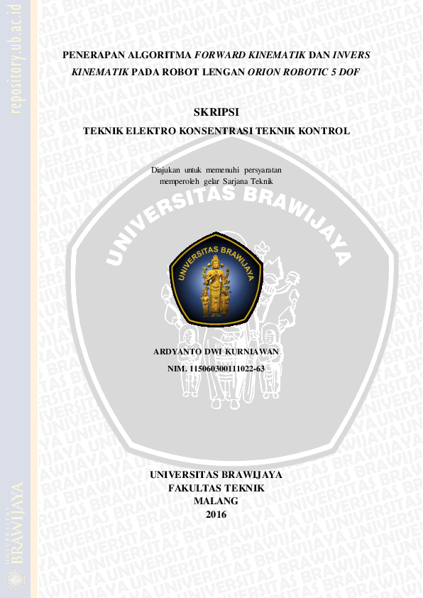 (PDF) Penerapan Algoritma Forward Kinematic dan Invers Kinematic pada ...