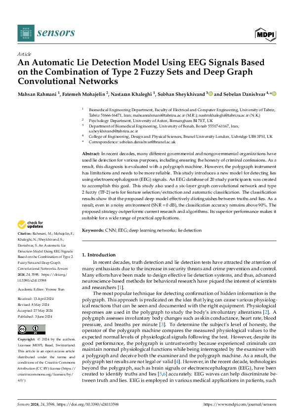 Pdf An Automatic Lie Detection Model Using Eeg Signals Based On The Combination Of Type 2