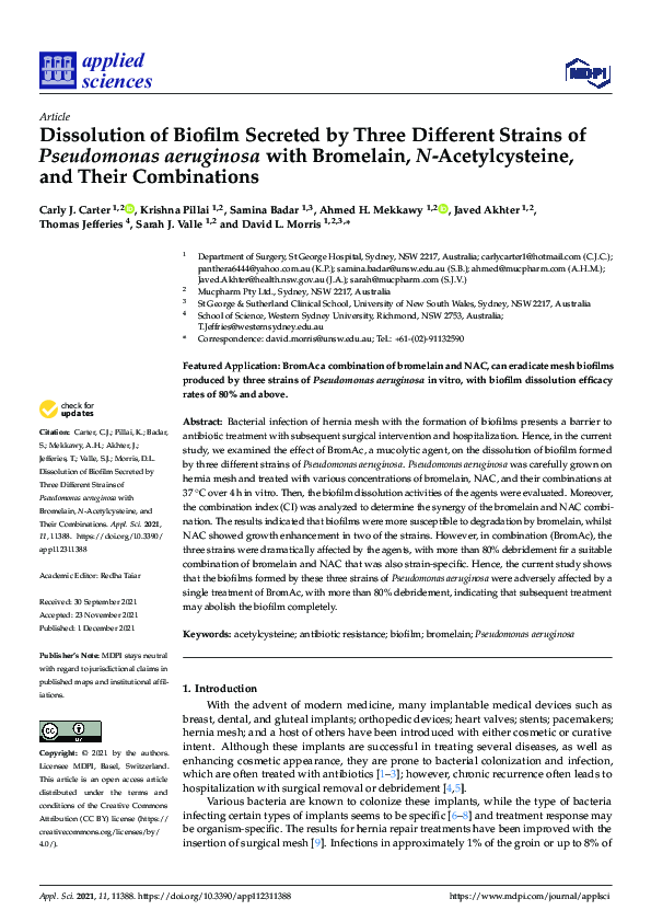 (PDF) Dissolution of Biofilm Secreted by Three Different Strains of Pseudomonas aeruginosa with ...