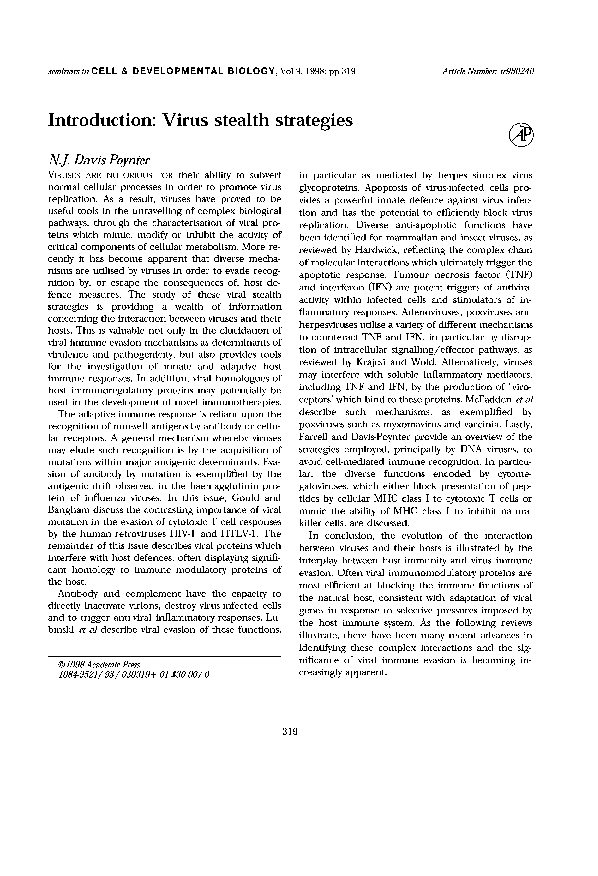 (PDF) Introduction: Virus stealth strategies