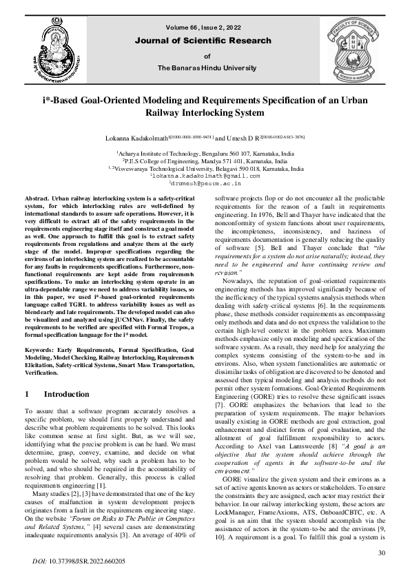 (PDF) i*-Based Goal-Oriented Modeling and Requirements Specification of an Urban Railway ...