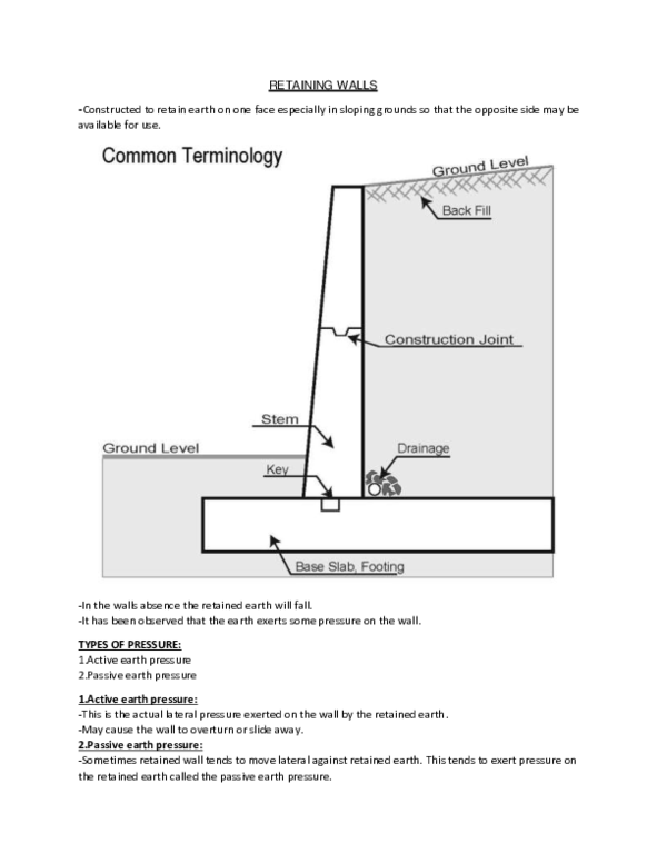 (PDF) RETAINING WALLS