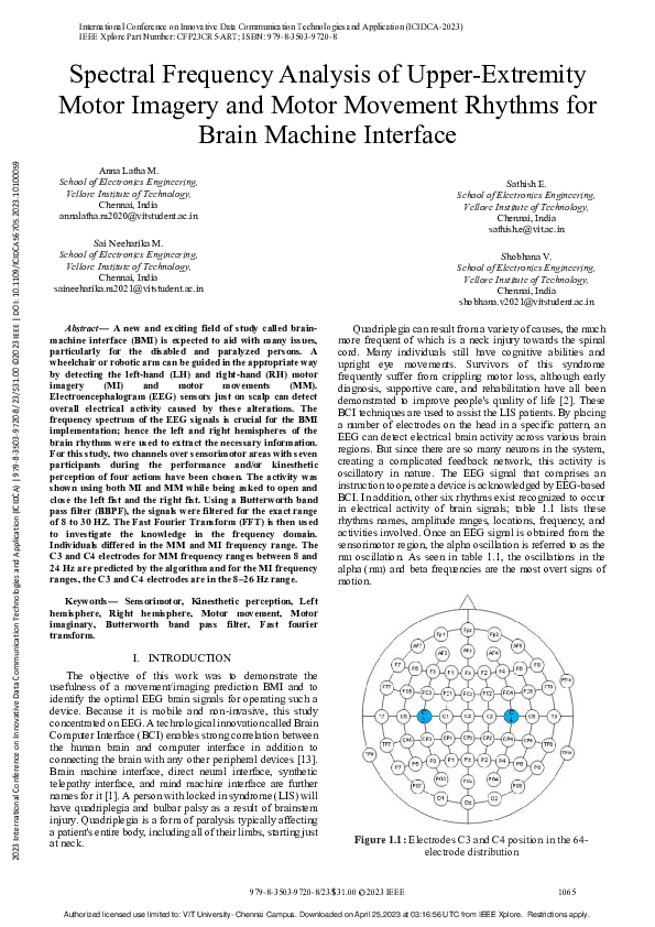 (PDF) Spectral Frequency Analysis of Upper-Extremity Motor Imagery and Motor Movement Rhythms ...