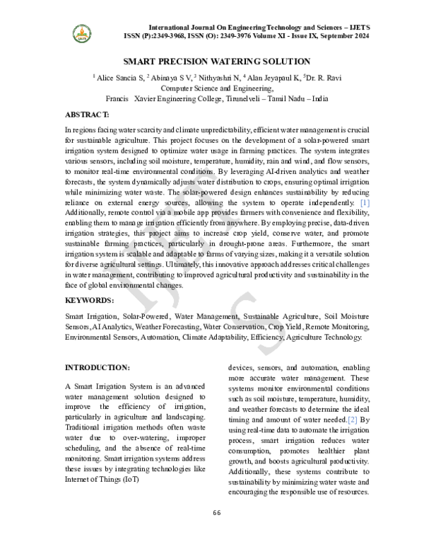 (PDF) SMART PRECISION WATERING SOLUTION