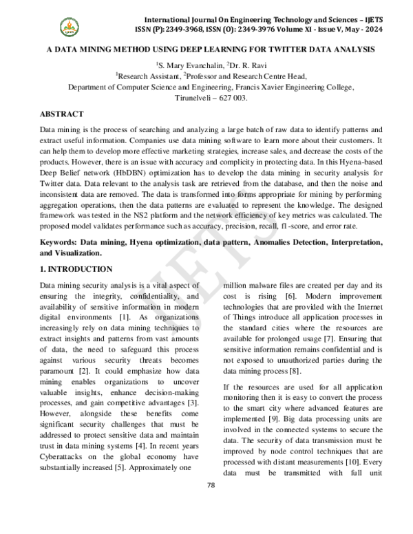 (PDF) A DATA MINING METHOD USING DEEP LEARNING FOR TWITTER DATA ANALYSIS