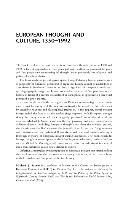 (PDF) European Thought and Culture, 1350–1992