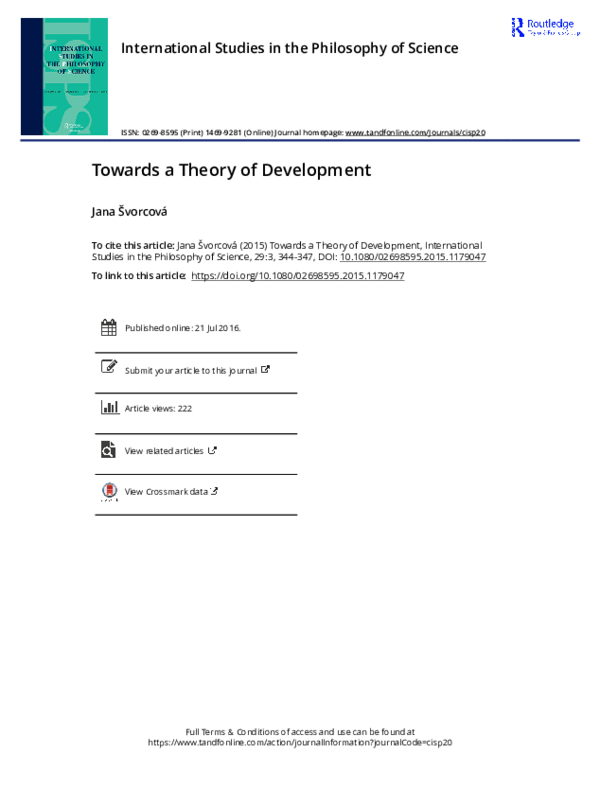 (PDF) Towards a Theory of Development