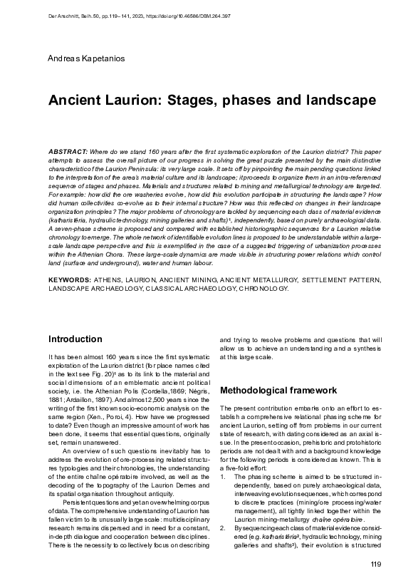 (PDF) Ancient Laurion: Stages, phases and landscape
