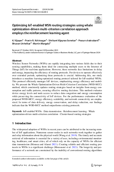 (PDF) Optimizing IoT-enabled WSN routing strategies using whale ...