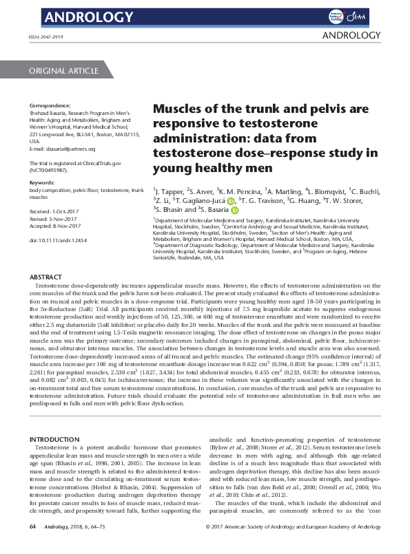 (PDF) Muscles of the trunk and pelvis are responsive to testosterone ...