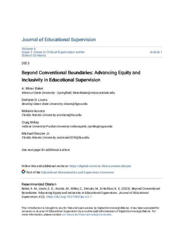 (PDF) Beyond Conventional Boundaries: Advancing Equity and Inclusivity ...