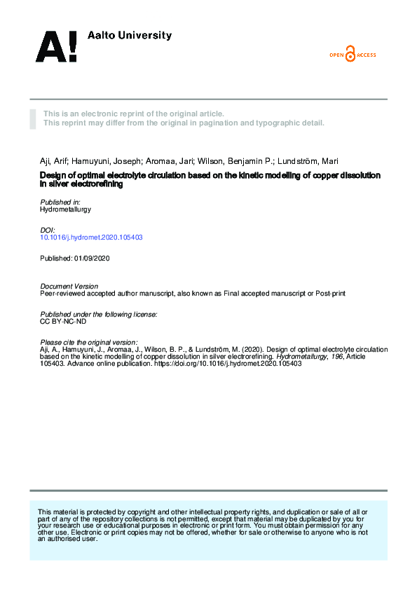 (PDF) Design of optimal electrolyte circulation based on the kinetic ...