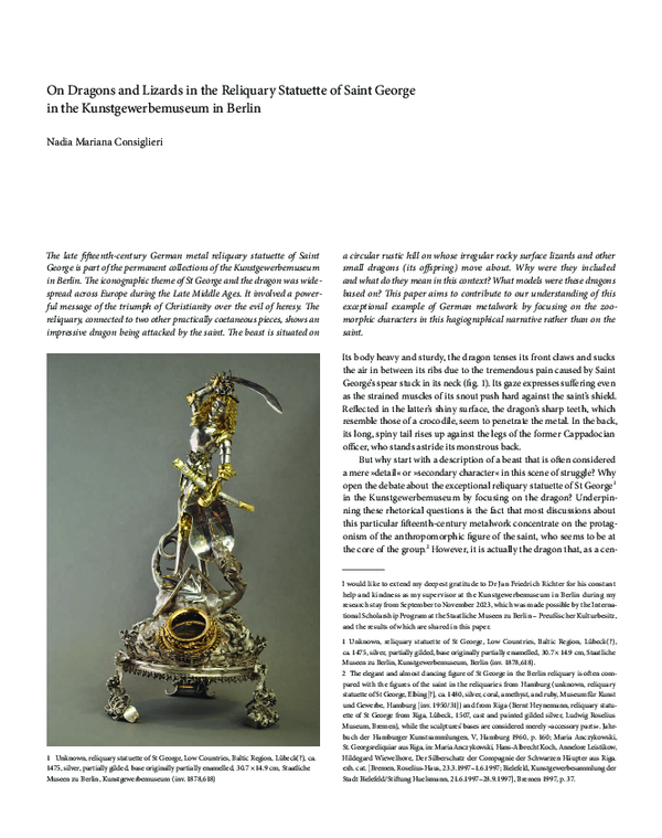 (PDF) “On Dragons and Lizards in the Reliquary Statuette of Saint ...