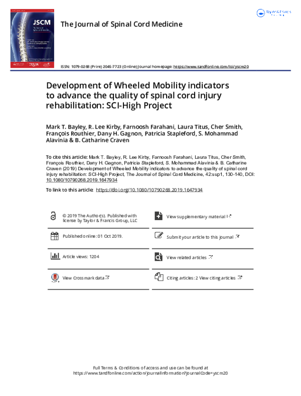 (PDF) Development of Wheeled Mobility indicators to advance the quality ...
