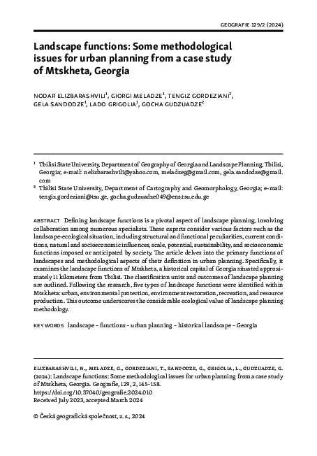 (PDF) Landscape functions: Some methodological issues for urban planning from a case study of ...