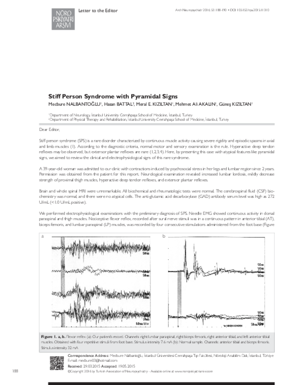 (PDF) Stiff Person Syndrome with Pyramidal Signs