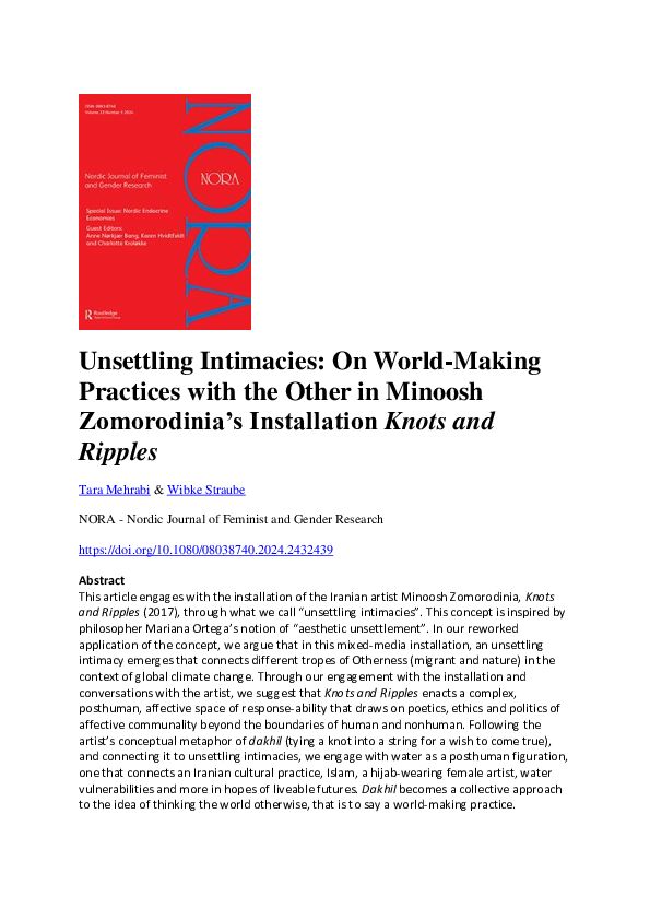 (PDF) Unsettling Intimacies: On World-Making Practices with the Other ...