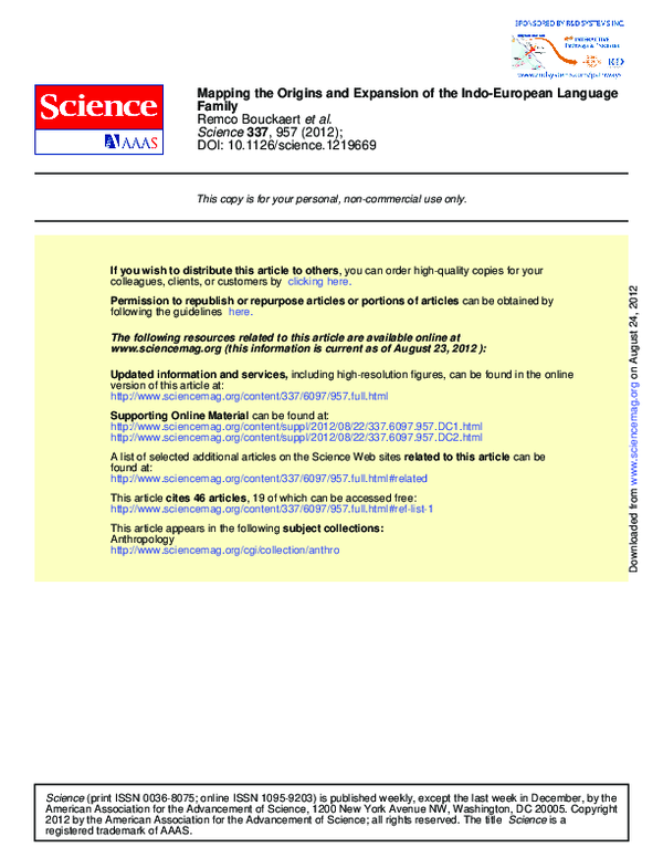 (PDF) Mapping the Origins and Expansion of the Indo-European Language ...