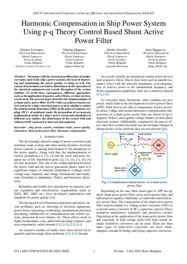 (PDF) Harmonic Compensation in Ship Power System Using p-q Theory ...