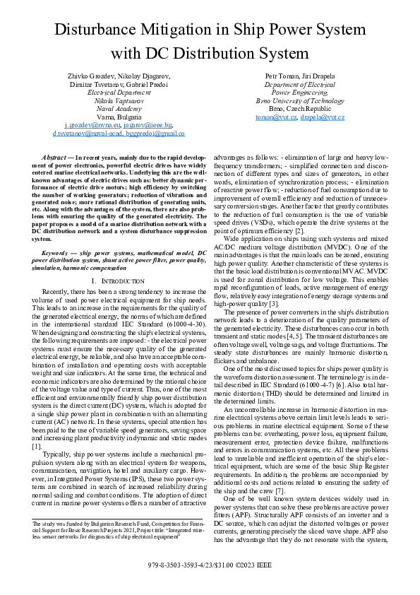 (PDF) Disturbance Mitigation in Ship Power System with DC Distribution ...