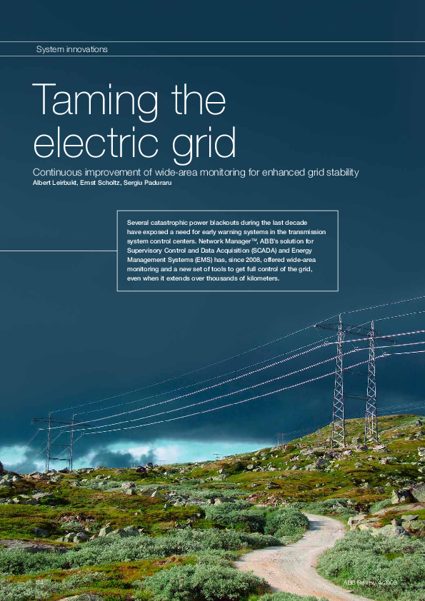 (PDF) Taming the electric grid Continuous improvement of wide-area ...