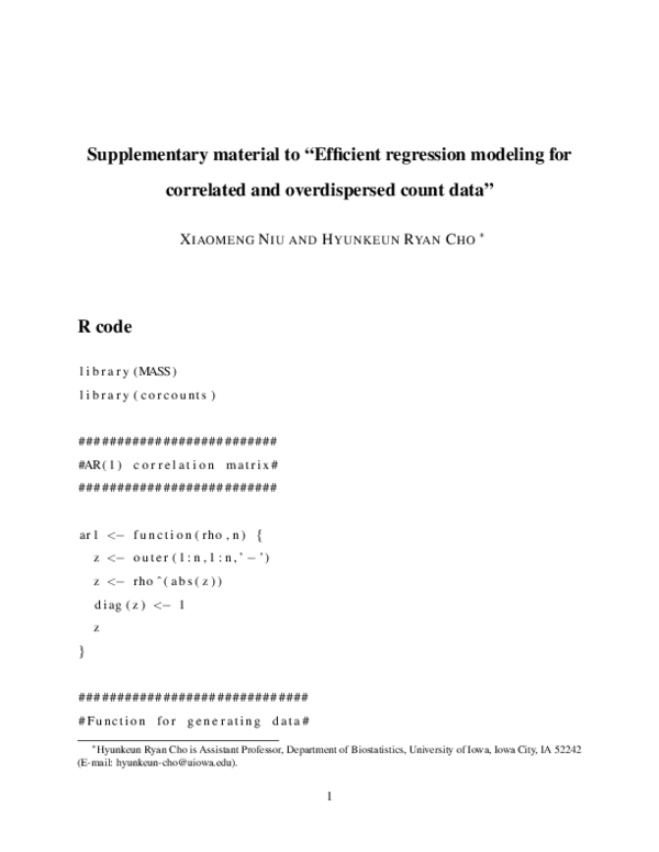 (PDF) Efficient regression modeling for correlated and overdispersed ...