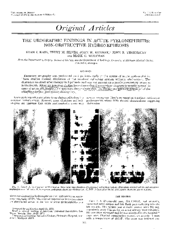 (PDF) The Urographic Findings in Acute Pyelonephritis: Non-Obstructive ...