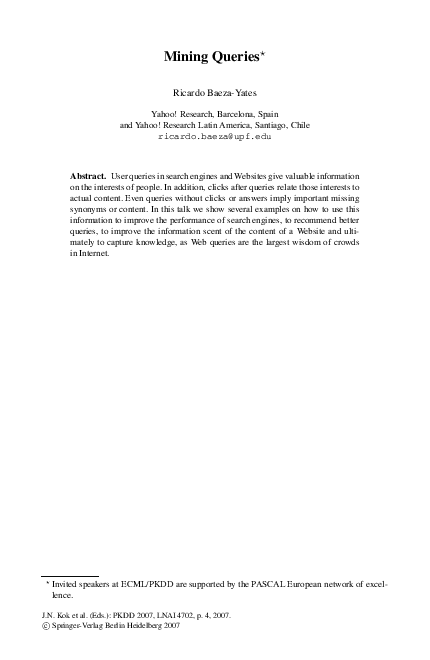 (PDF) Mining Queries