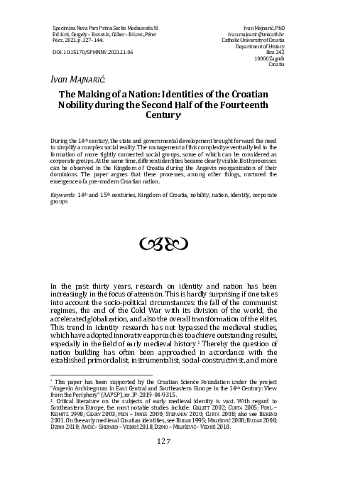 (PDF) The Making of a Nation: Identities of the Croatian Nobility ...